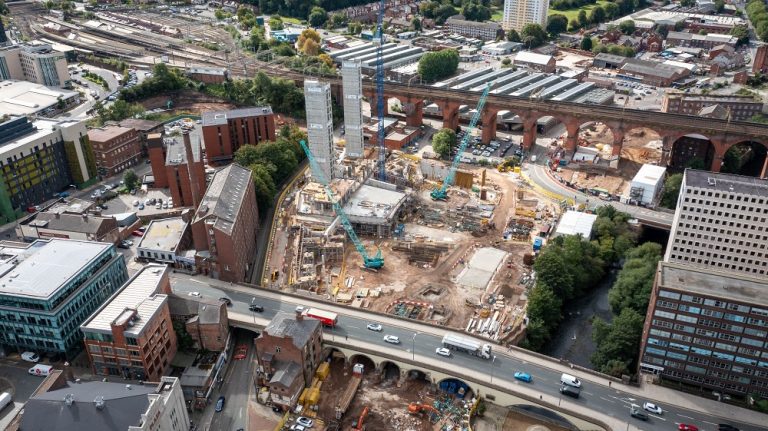Twelve months on: Progress continues at Stockport interchange mixed-use ...